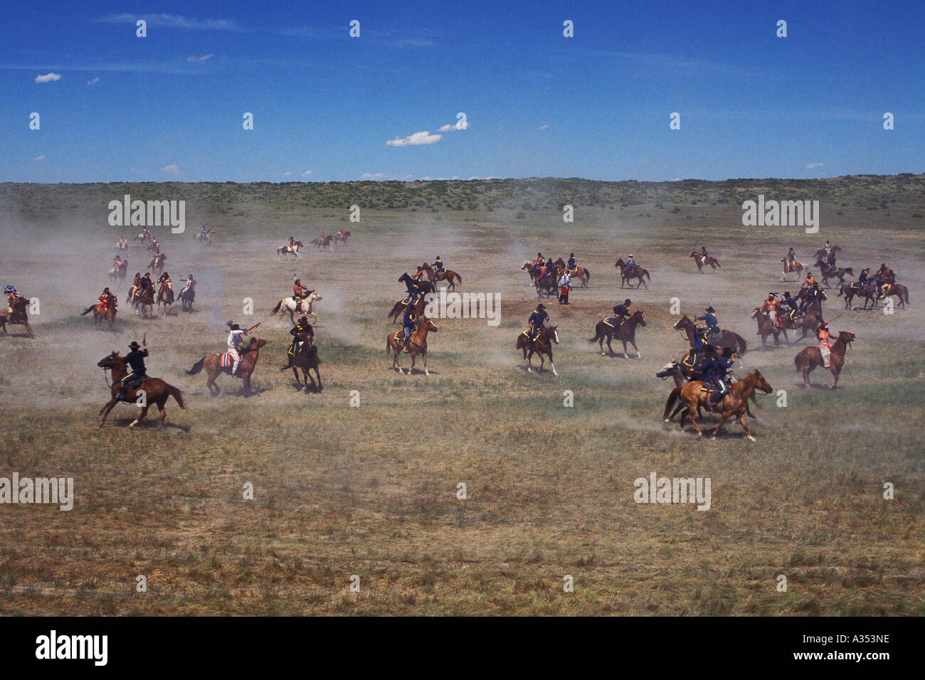 Historic Custer battle reenactment in Montana, USA Stock Photo - Alamy