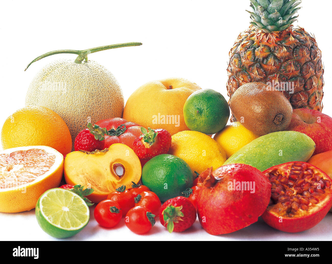 Fresh fruits arranged to show Stock Photo - Alamy