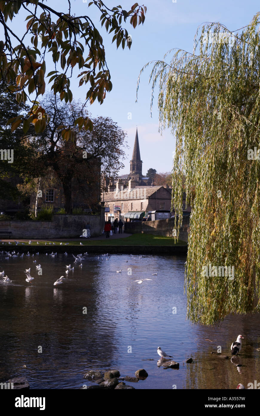 Bakewell church and the river Wye Stock Photo - Alamy