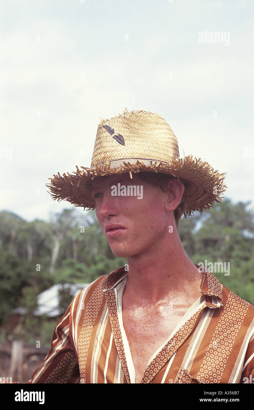 Juruena Brazil Settler from the south of Brazil wearing a battered ...