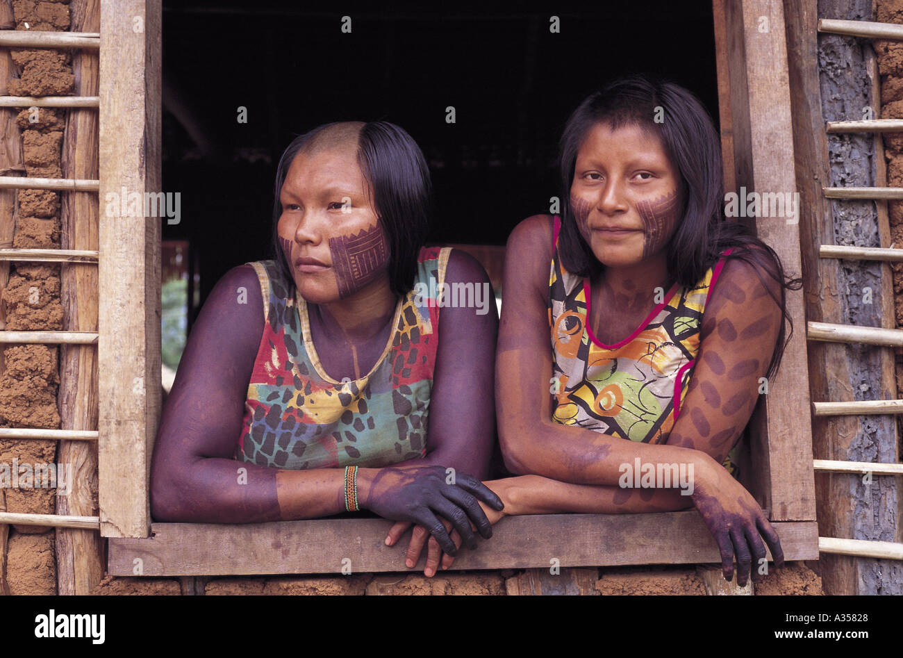 Two Kayapo women Stock Photo - Alamy