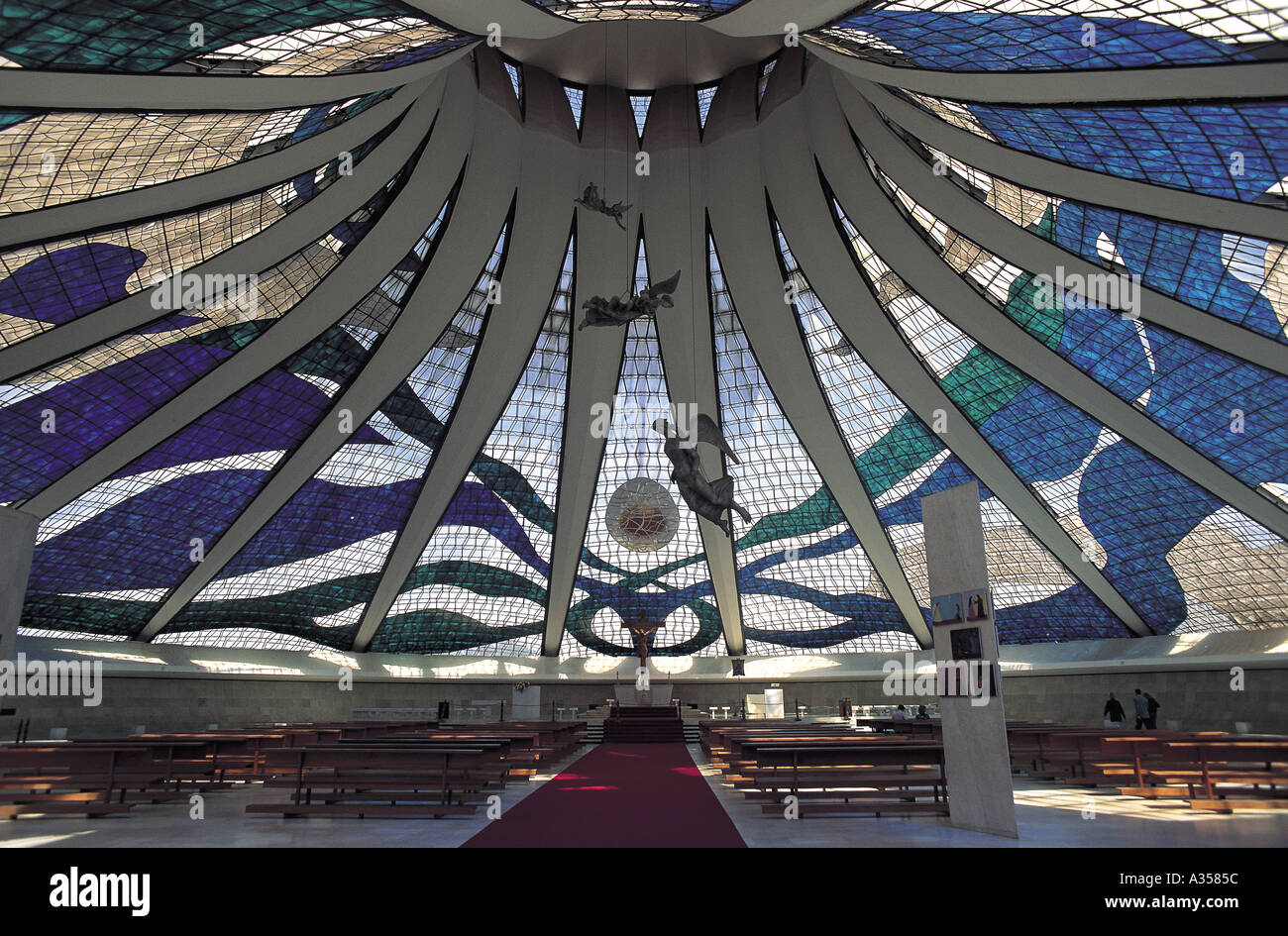 Brasilia Brazil Cathedral by Oscar Niemeyer architect interior and ...