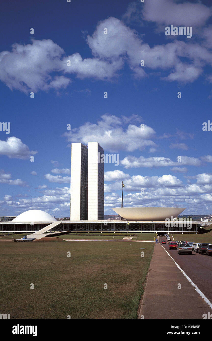 Brasilia DF Brazil National Congress Towers the Dome and the Dish by ...