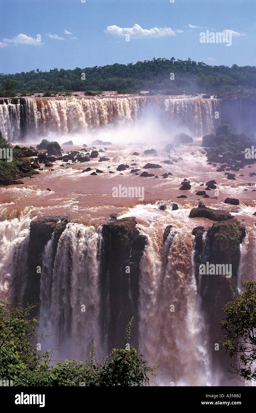 Iguassu Falls Parana State Brazil View of the waterfalls Stock Photo ...