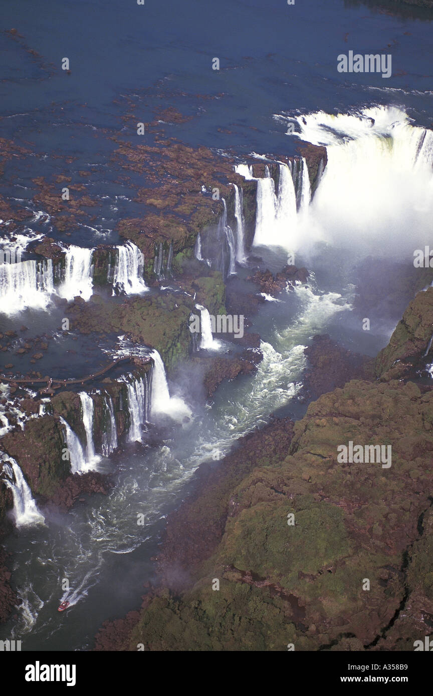Iguassu Falls Parana State Brazil Aerial view of the waterfalls Stock ...