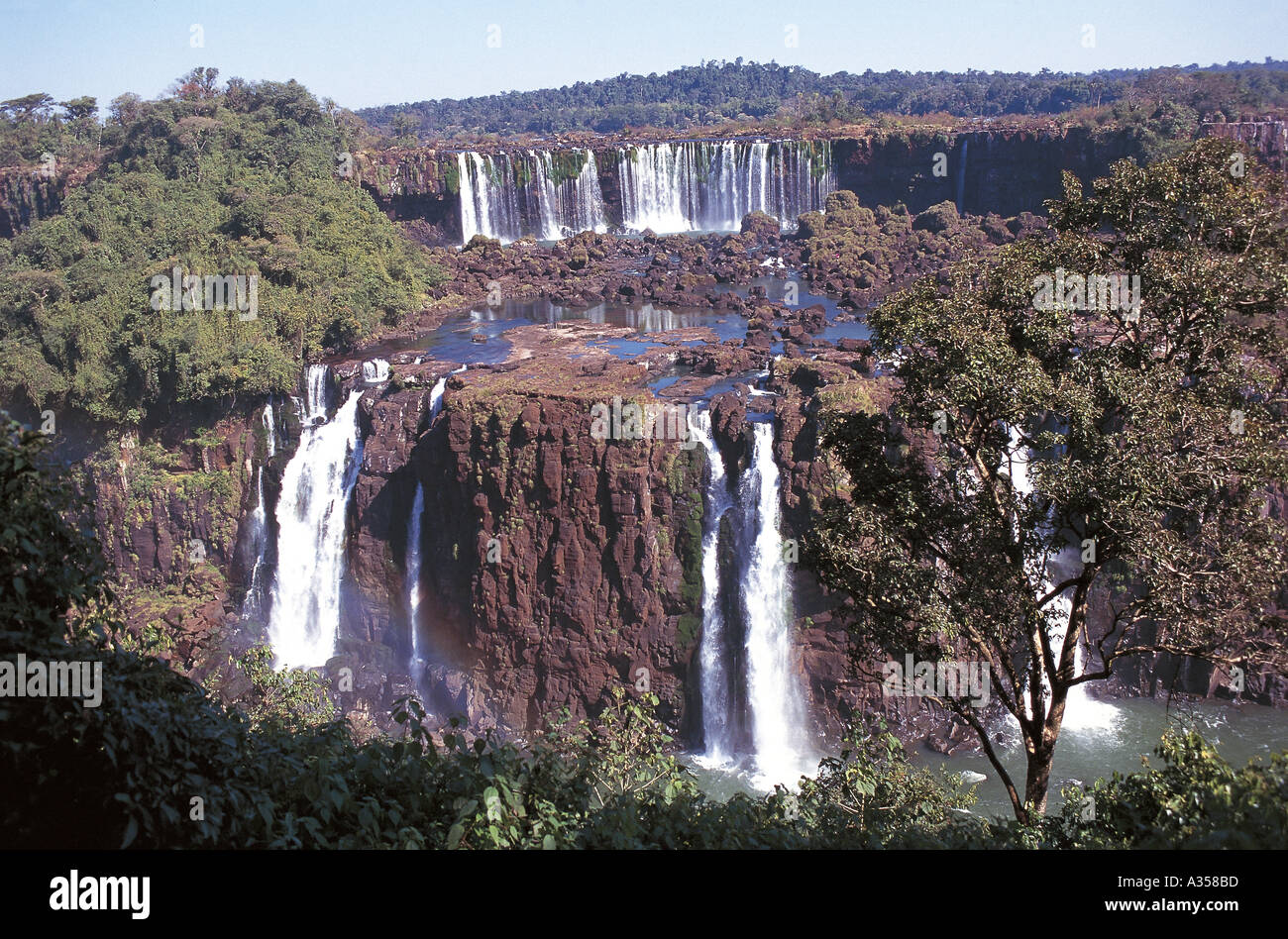 Iguassu Falls Parana State Brazil Aerial view of the waterfalls Stock ...