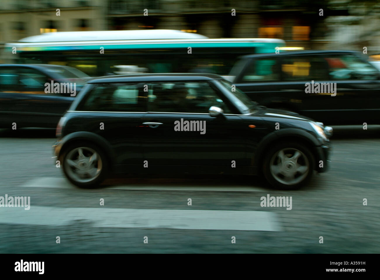 A Mini Cooper driving in Europe Stock Photo - Alamy