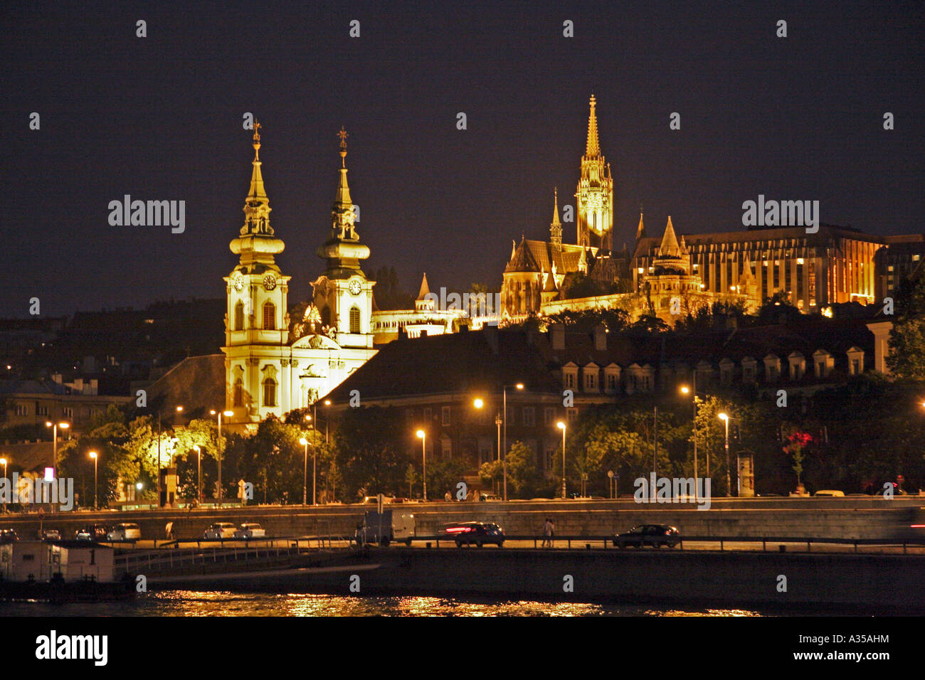 Hungary budapest twin towers church st hi-res stock photography and ...