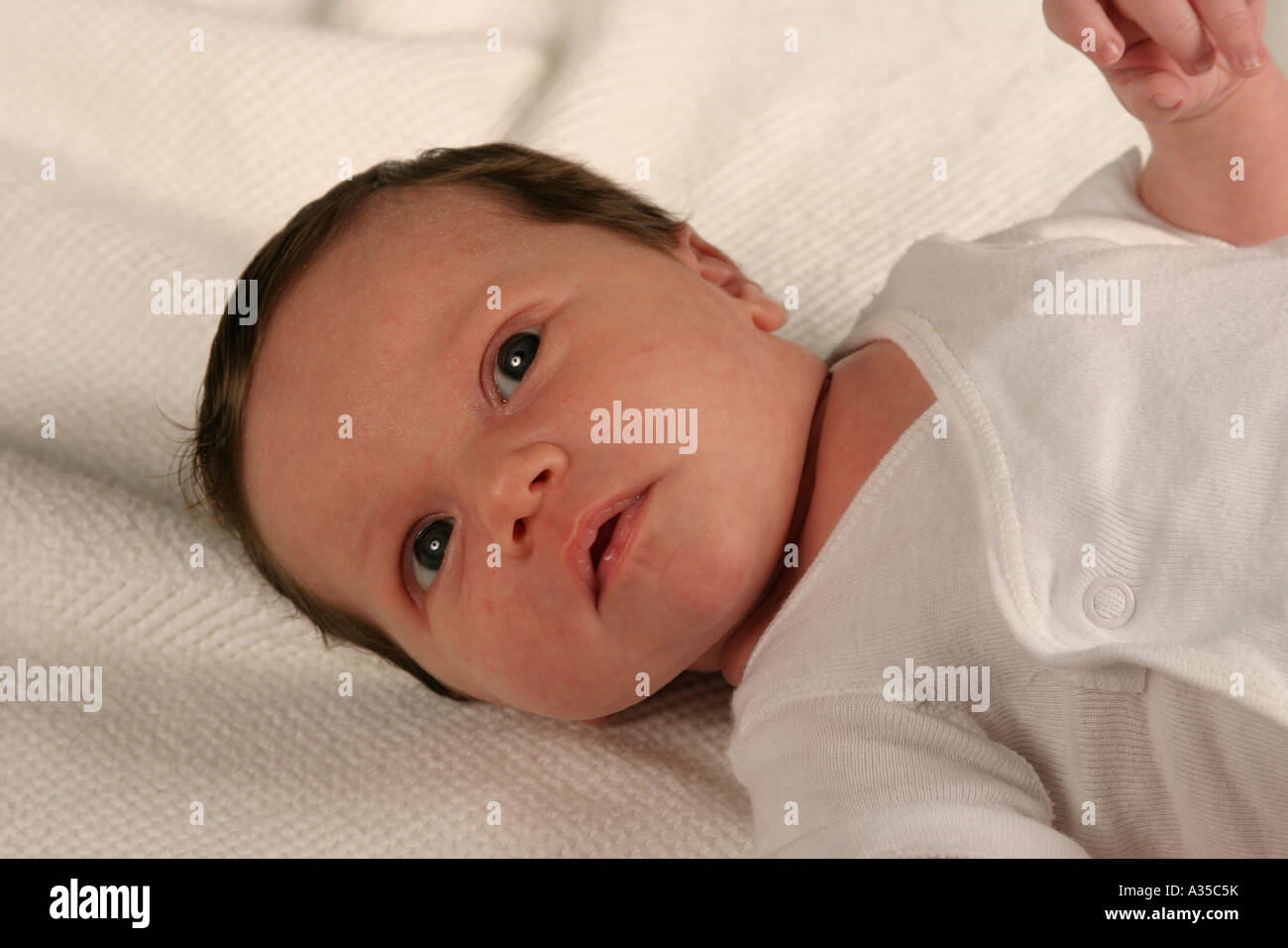 Baby on Back Stock Photo - Alamy