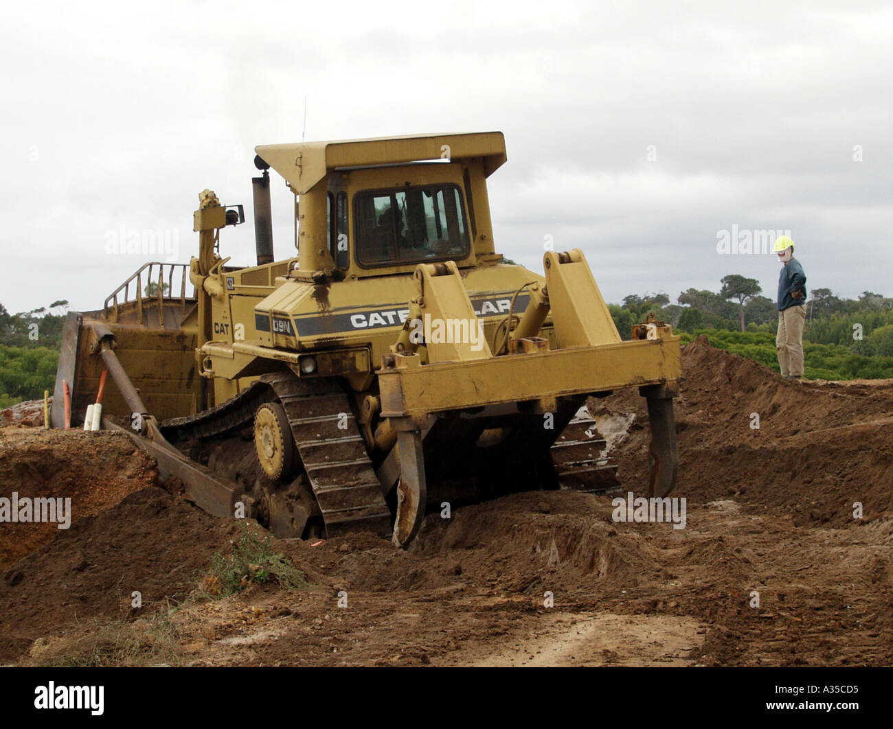working with a bulldozer Stock Photo - Alamy