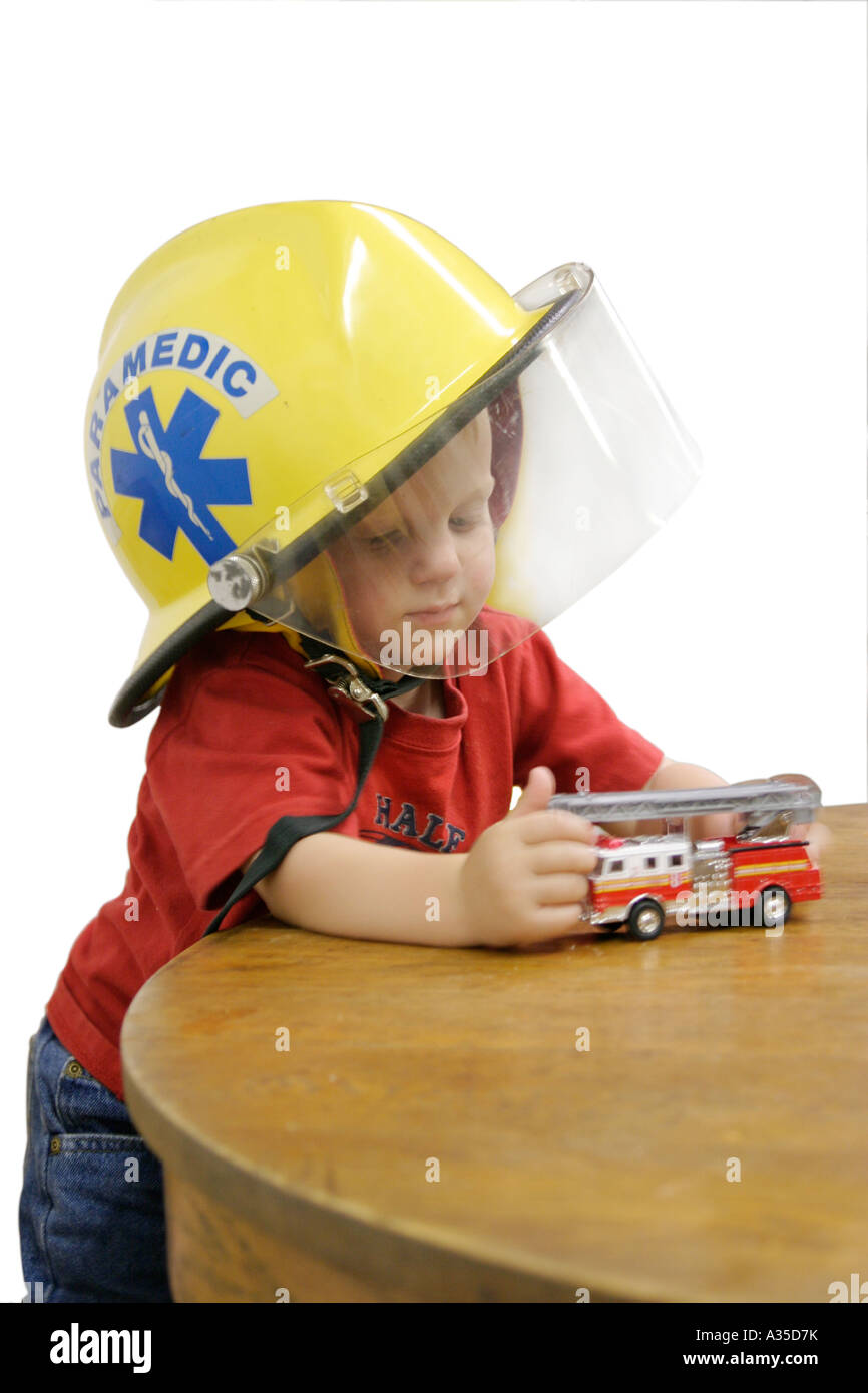 Boy playing fire truck hi-res stock photography and images - Alamy
