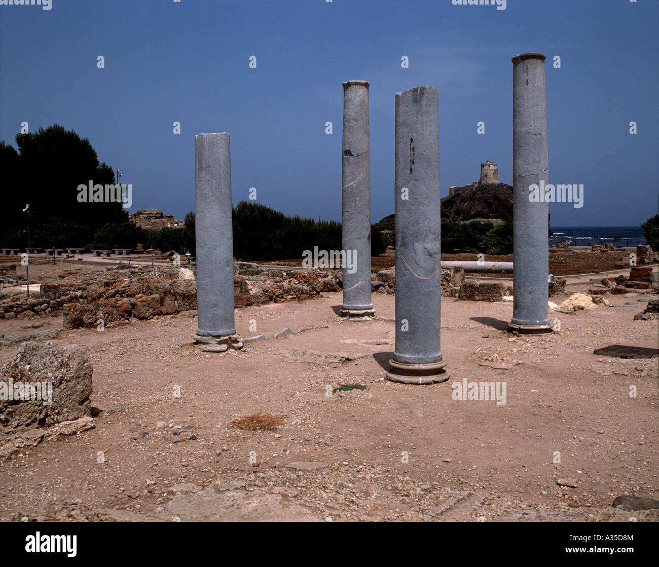 Roman Ruins at Nora Sardinia Stock Photo - Alamy