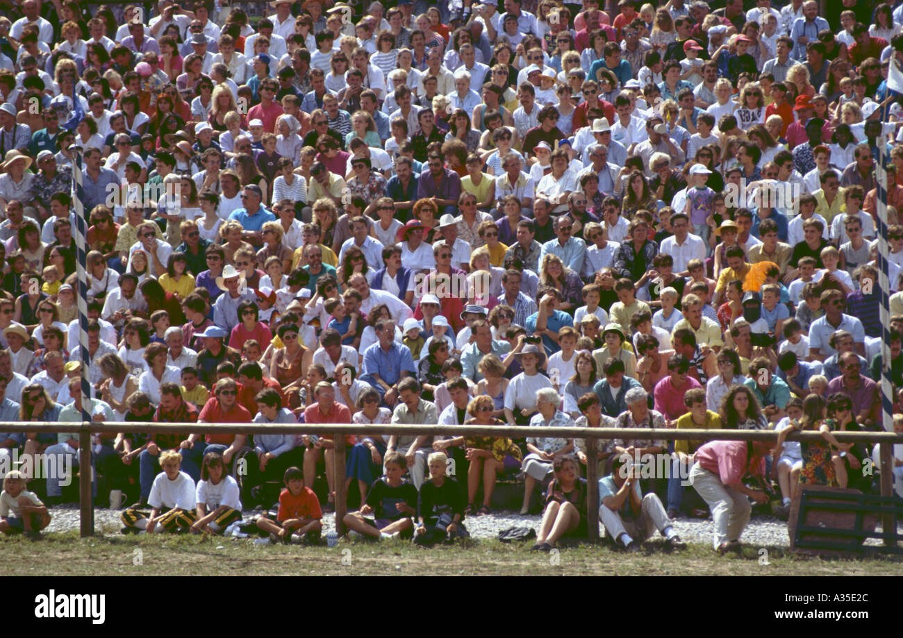 spectators viewer watching sitting fans lot of people group Stock Photo ...