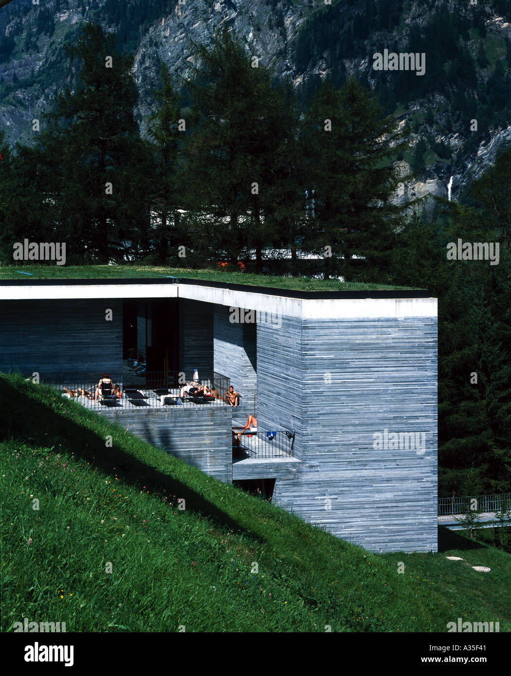 Thermal Baths, Vals, Switzerland Exterior view. Architect: Peter ...