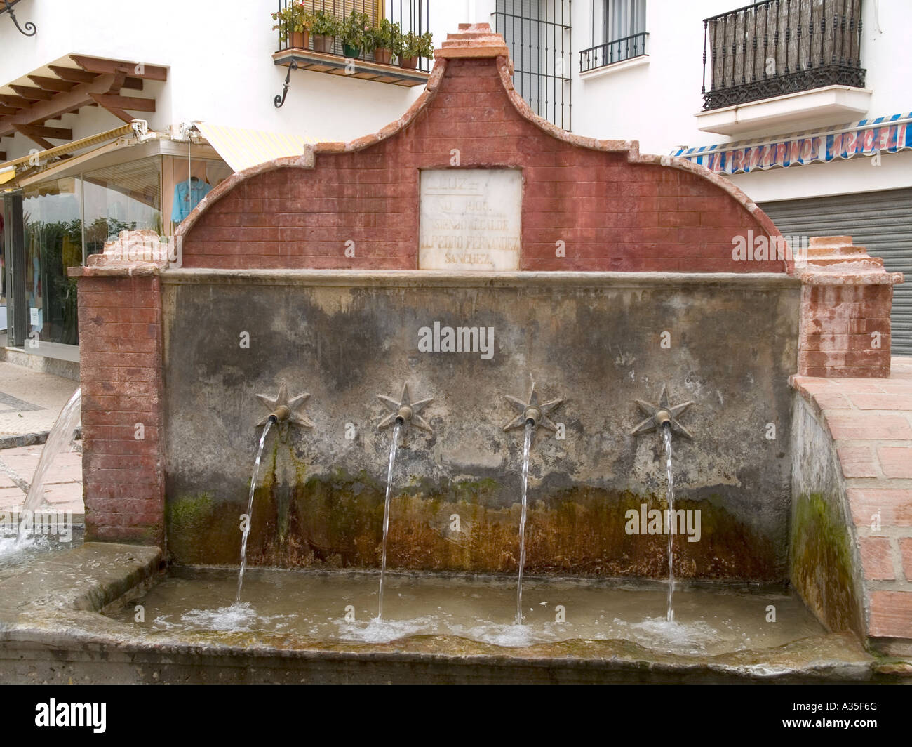 A public fountain built in 1905 in Ojen a mountain village near ...
