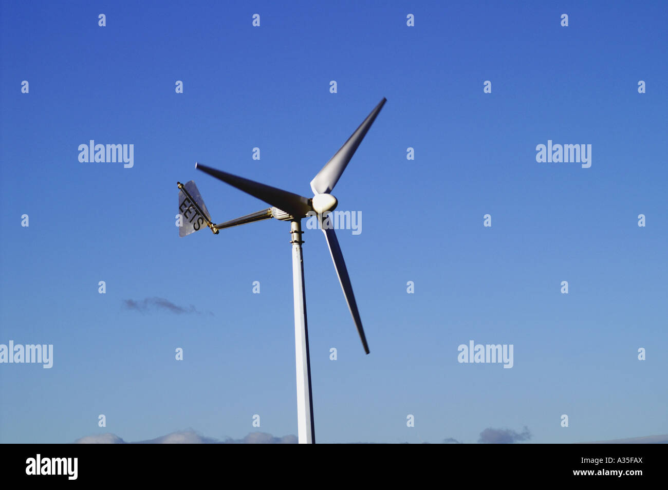wind turbine cardiff barrage cardiff bay south wales Stock Photo - Alamy