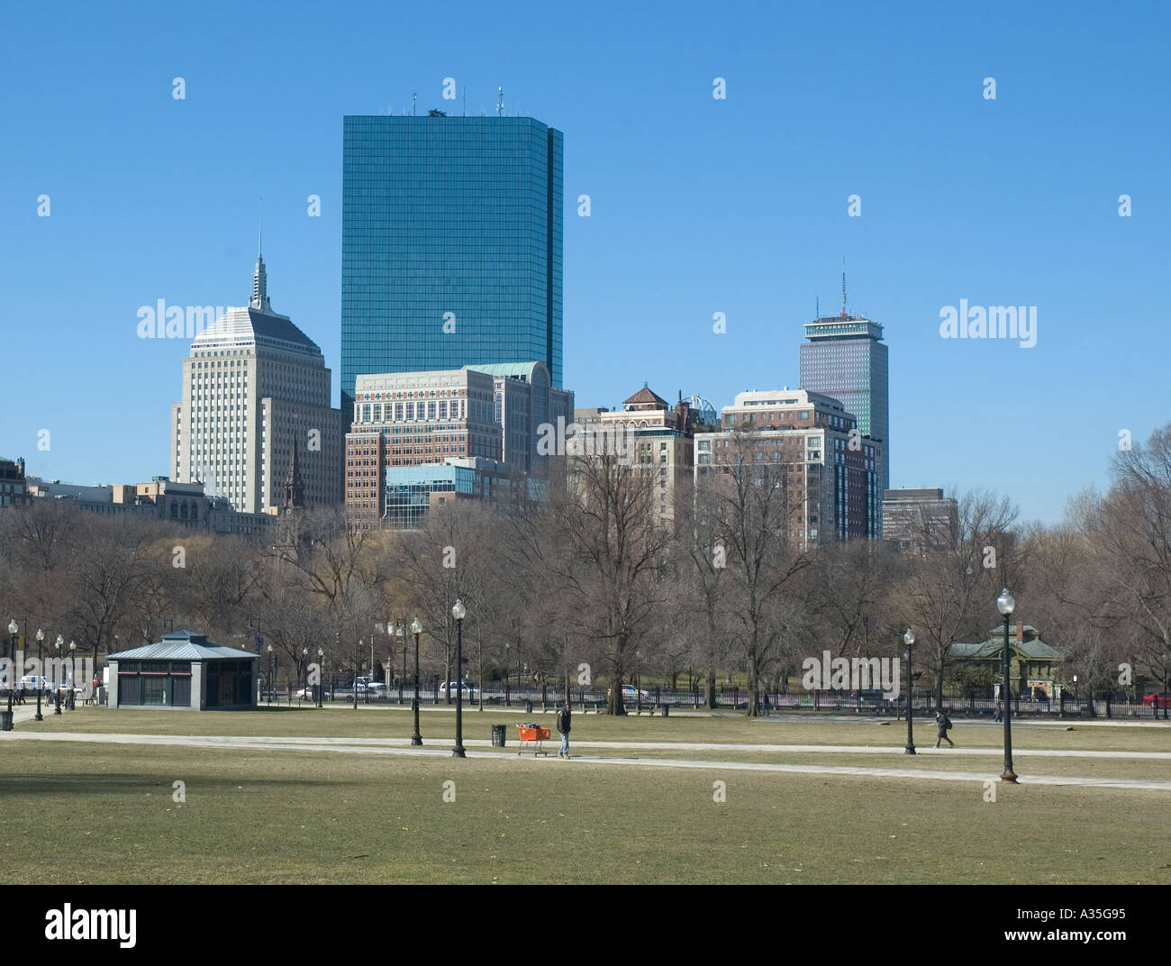 The Back Bay skyline viewed from Boston Common Stock Photo - Alamy