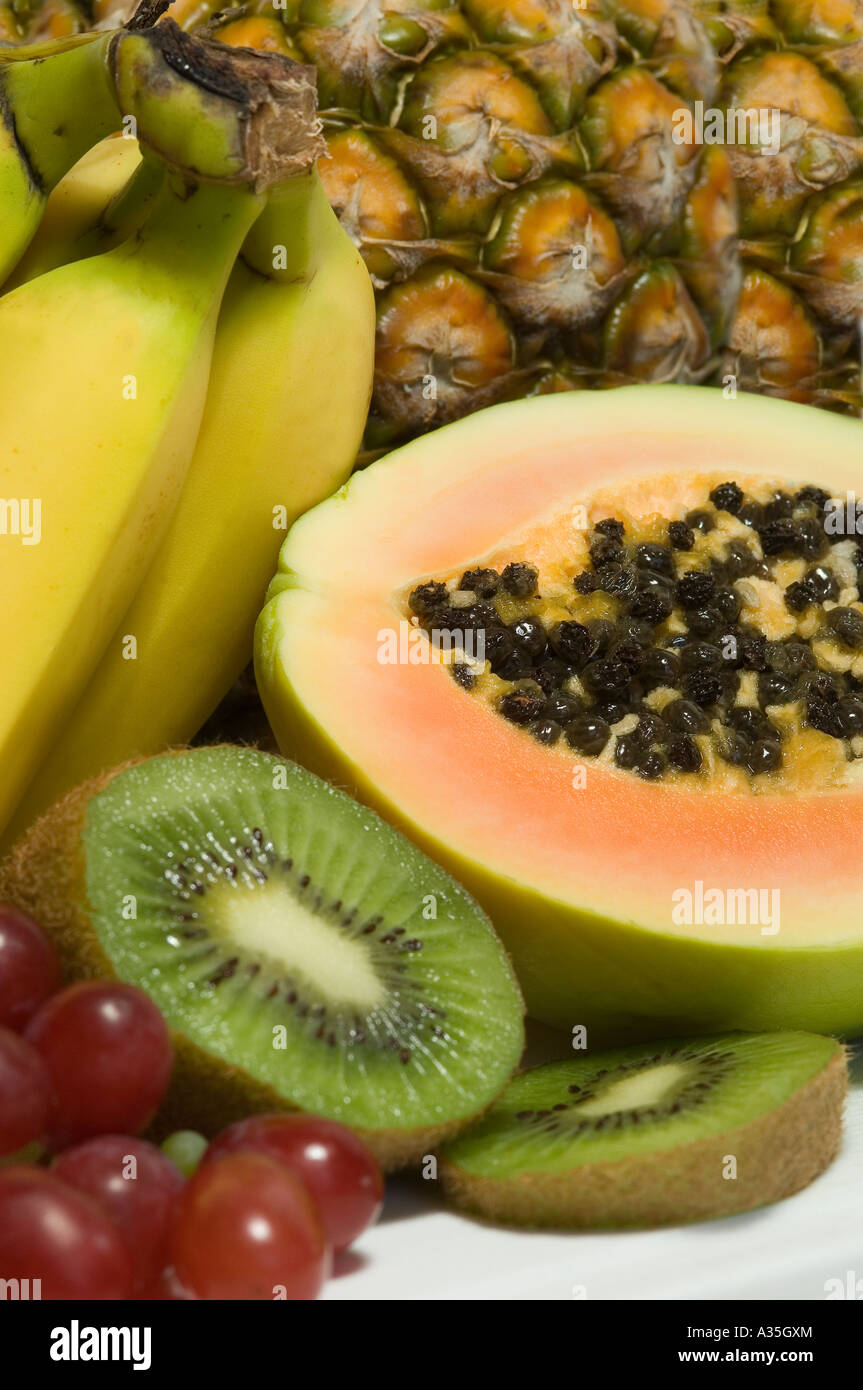 Close up of Selection of Fresh Fruit fruits Stock Photo - Alamy