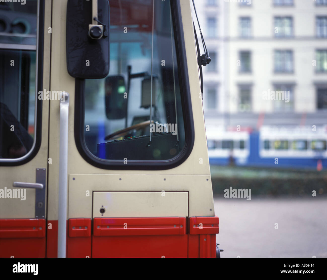 Close up section of a street tram in Zurich Switzerland Stock Photo - Alamy