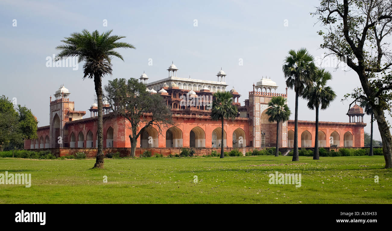 Tomb of Akbar in Sikandra near Agra in Uttra Pradesh region of India ...