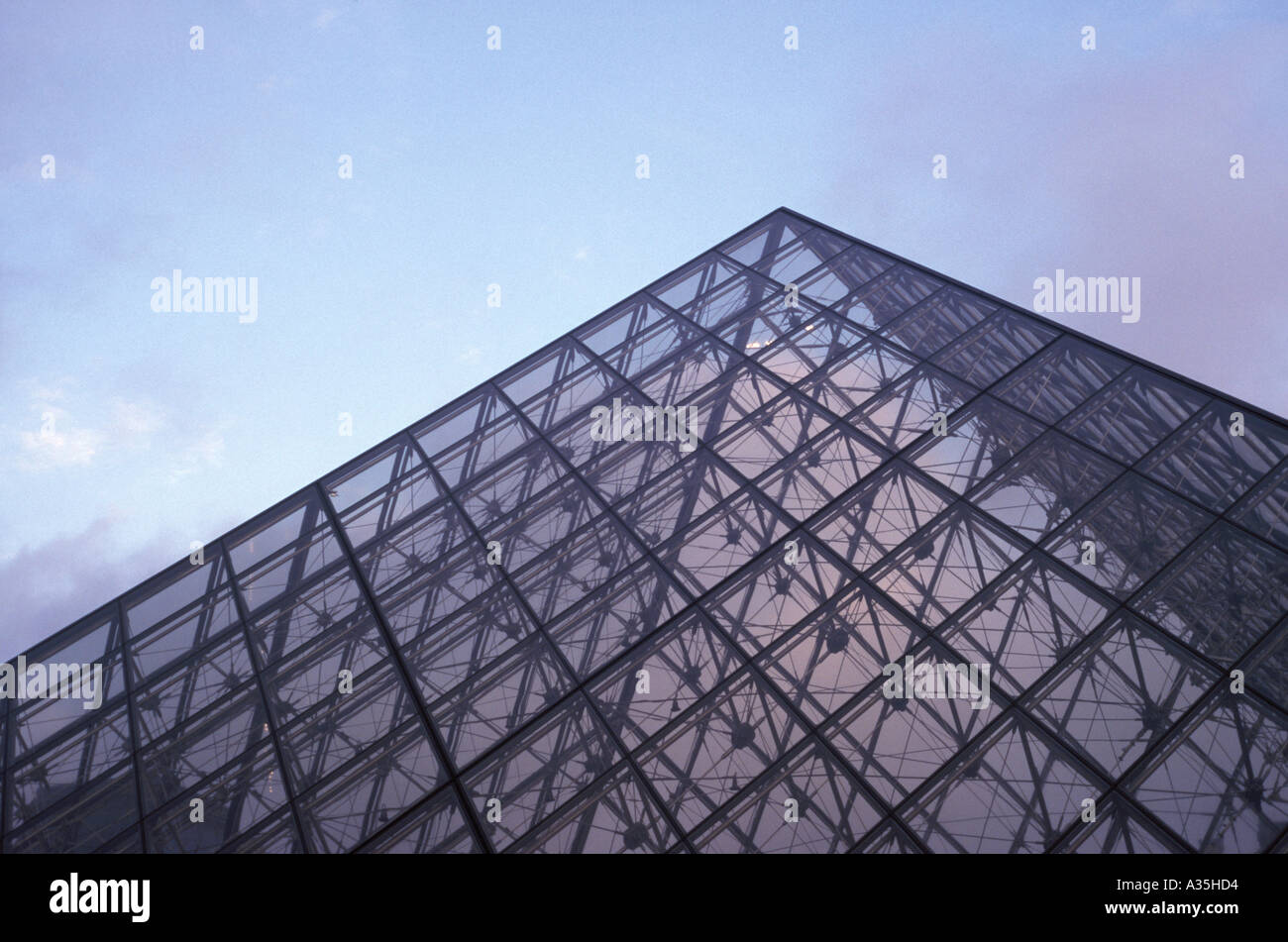 The glass Pyramid in the courtyard of the Louvre in Paris France Stock ...