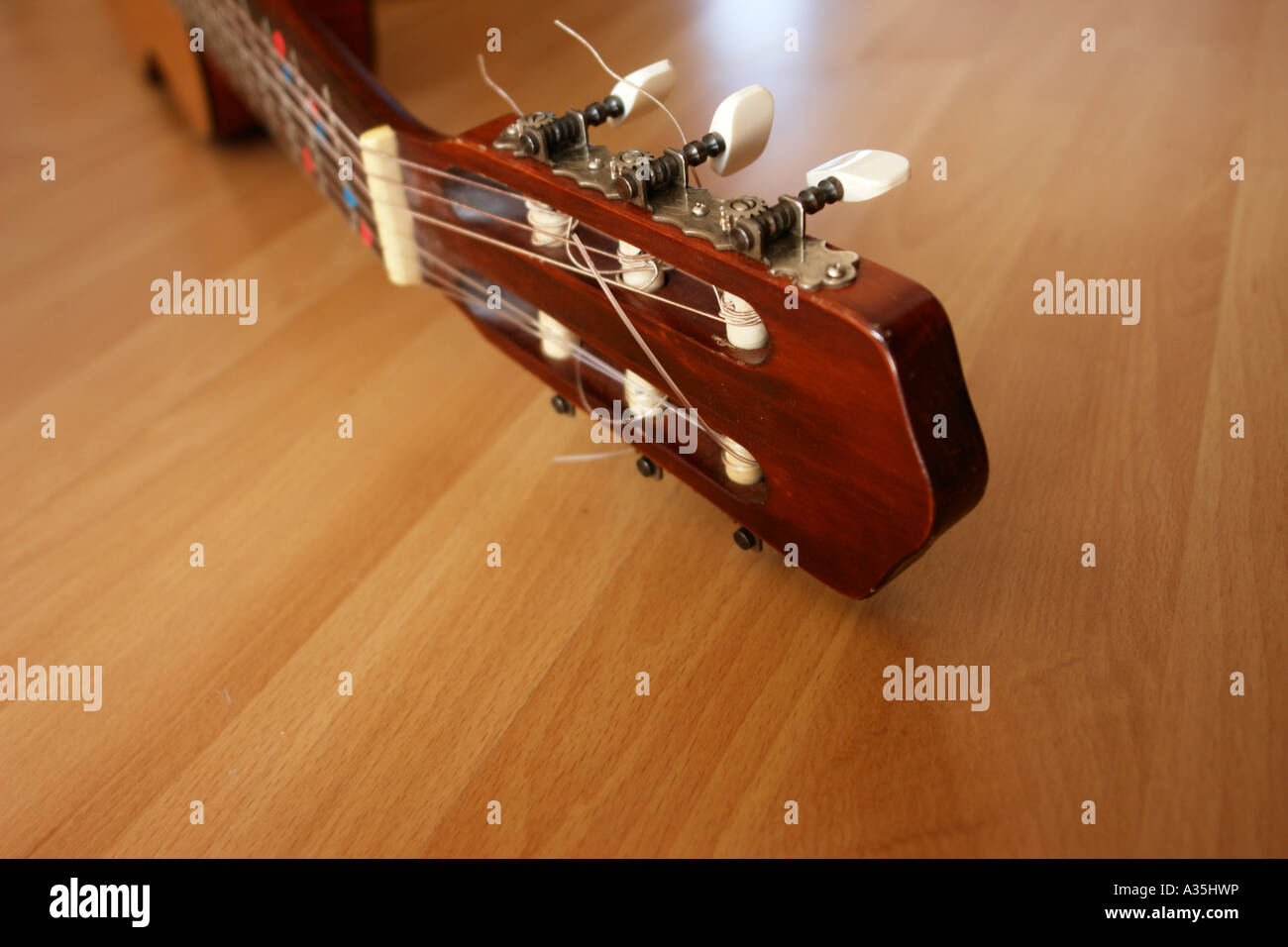 acoustic guitar closeup with strings Stock Photo - Alamy