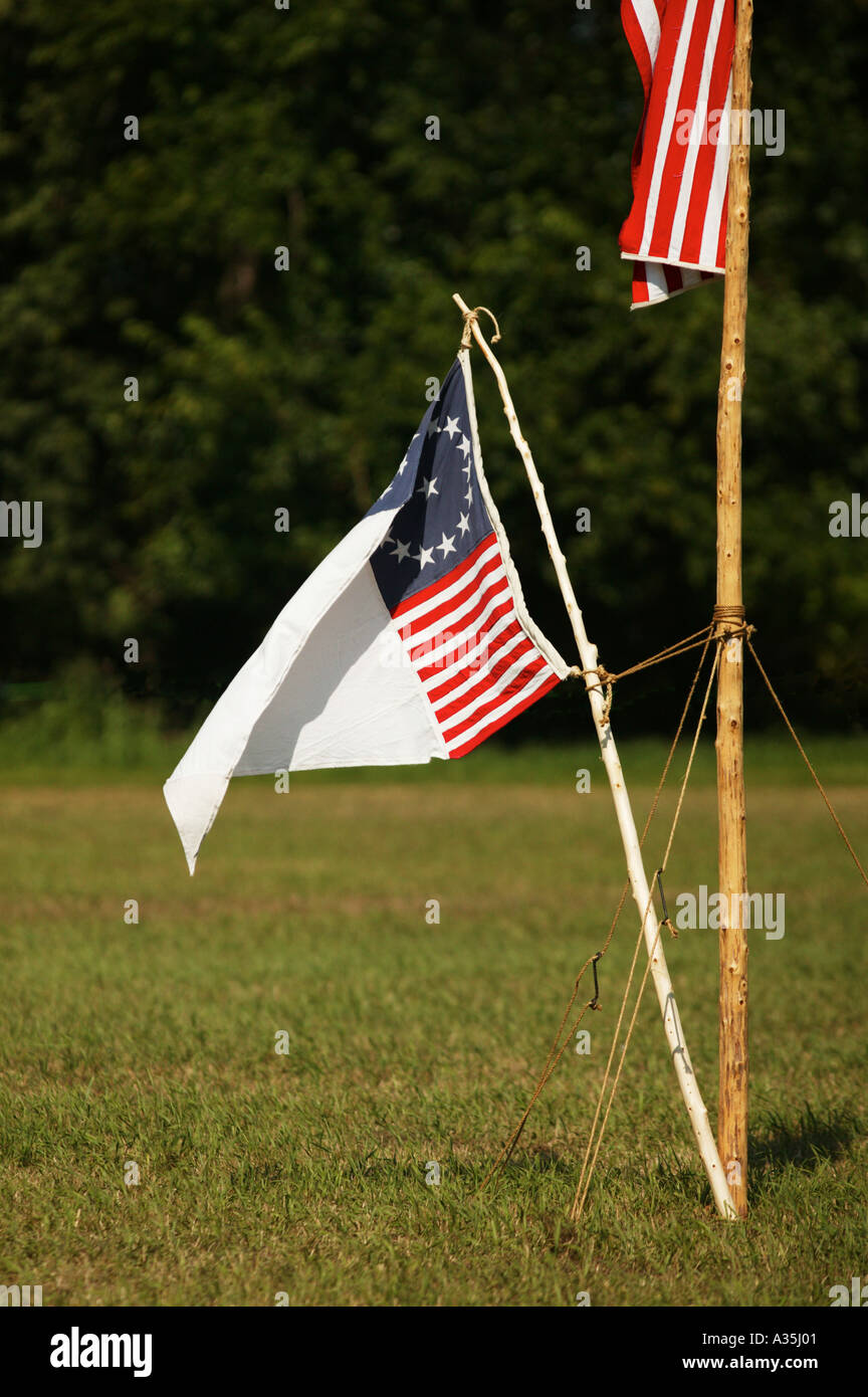 Flag display at the Lewis and Clark Expedition reenactment at Ft ...