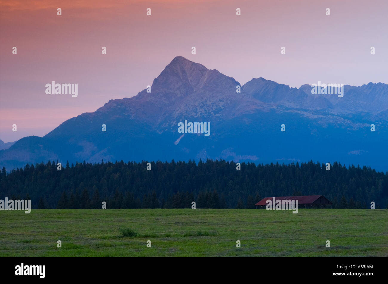 Mount Krivan at Dusk Stock Photo - Alamy