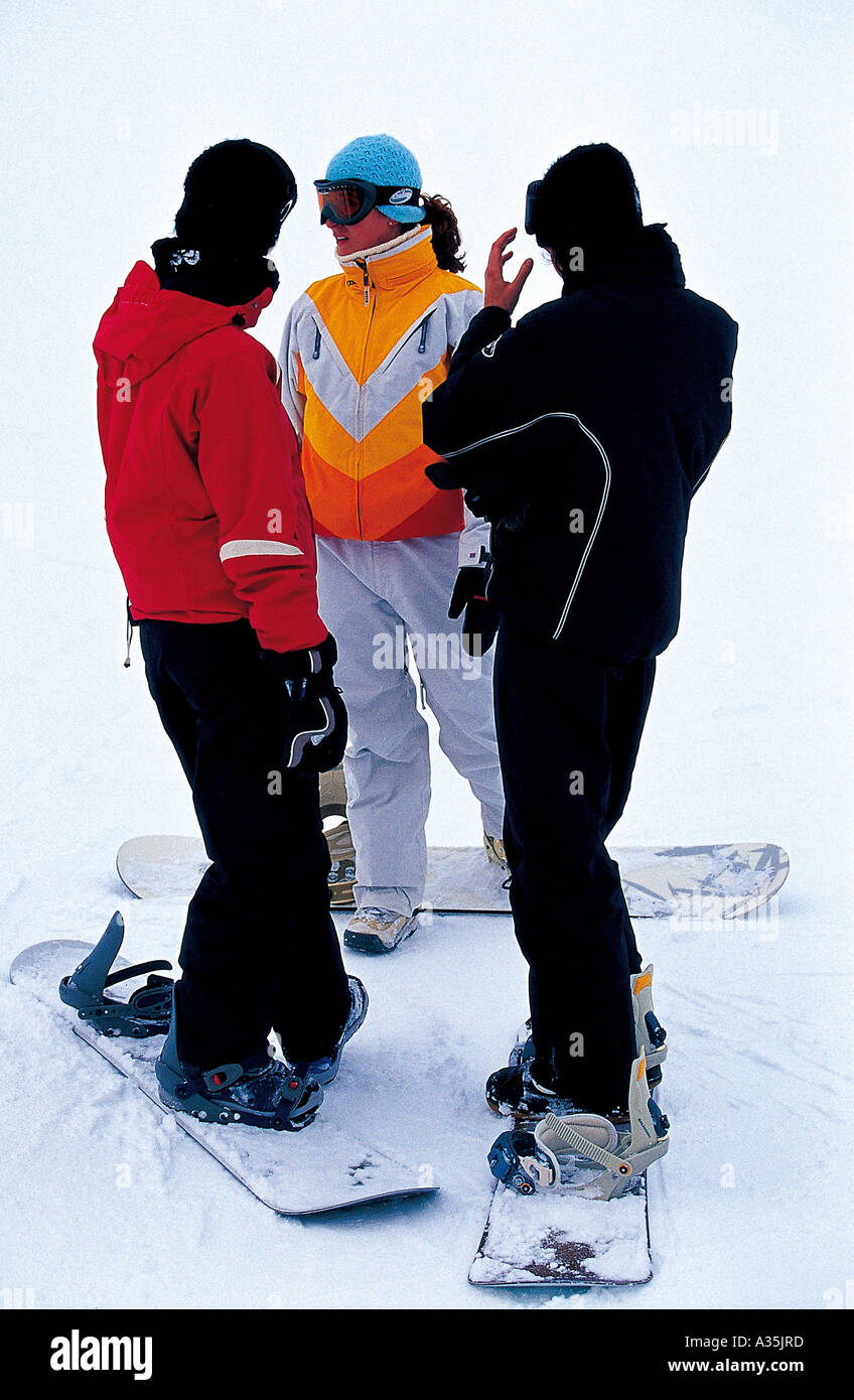 Preparing ski boarding Stock Photo - Alamy