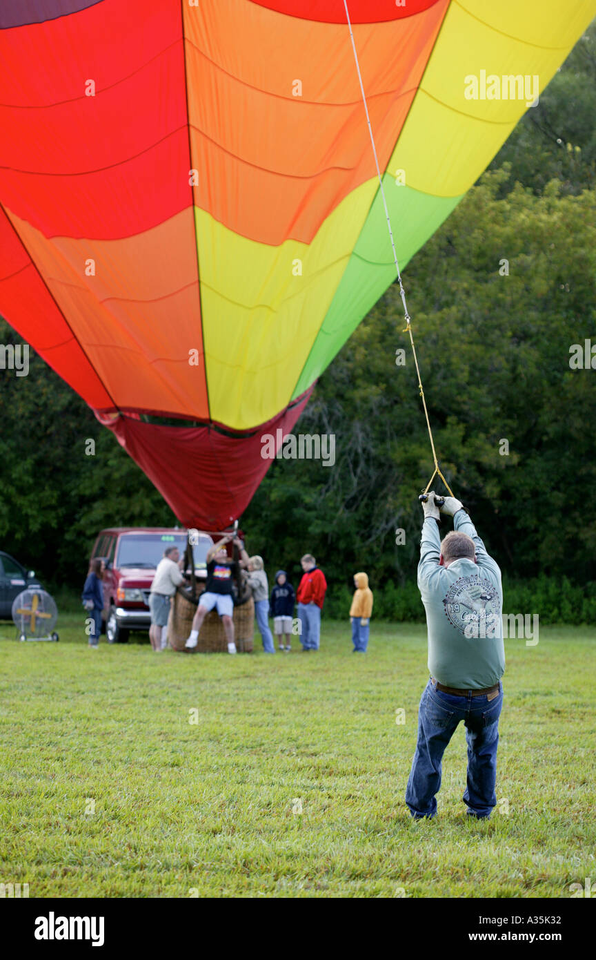 A hot air balloon ready for take off Stock Photo - Alamy