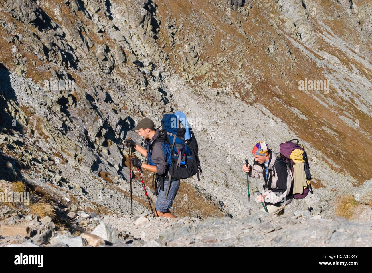 Trekkers backpack trekking pole hi-res stock photography and images - Alamy