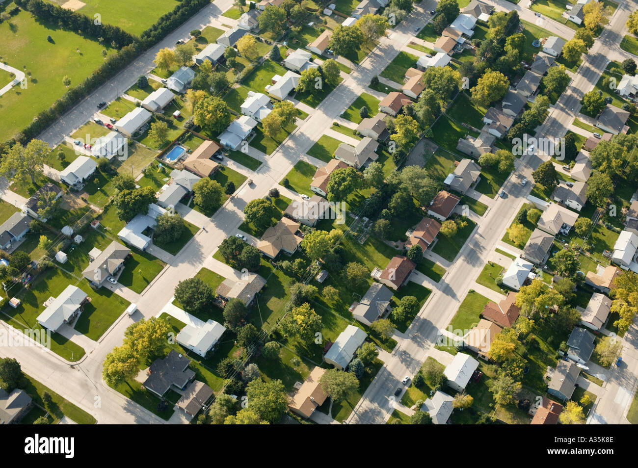 Sky high view of a neighborhood Stock Photo - Alamy