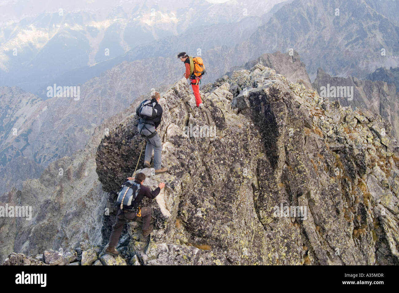 Climbing the Ice peak, High Tatras, Slovakia Stock Photo - Alamy
