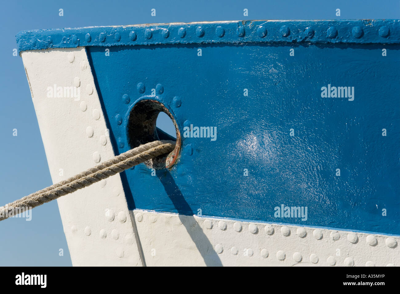 Ship bow surface detail, traditional riveting build Stock Photo - Alamy