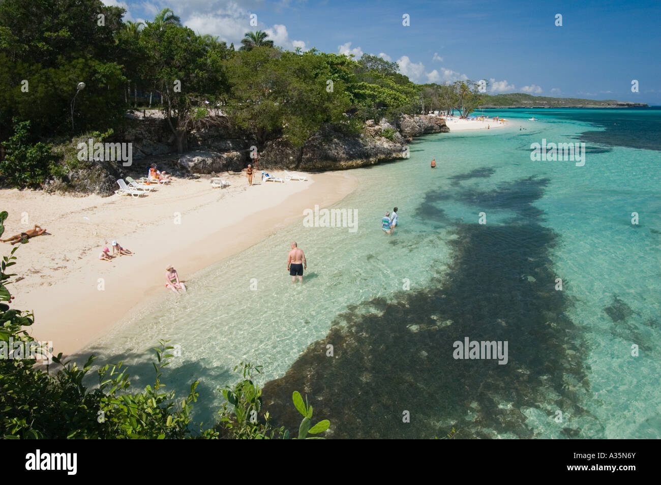 People on a beach, coast of Cuba Stock Photo - Alamy