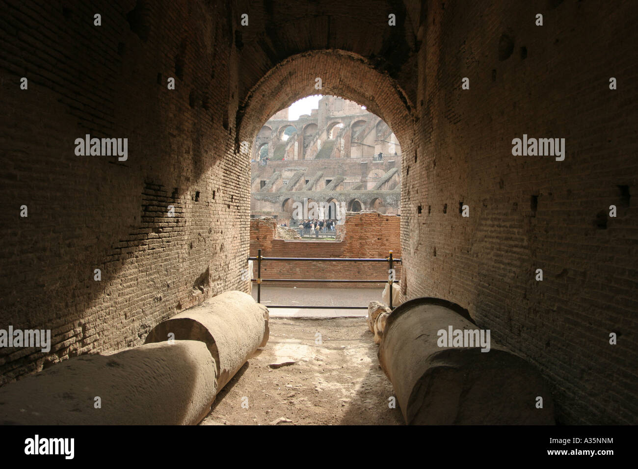 View through archway of colosseum Stock Photo - Alamy