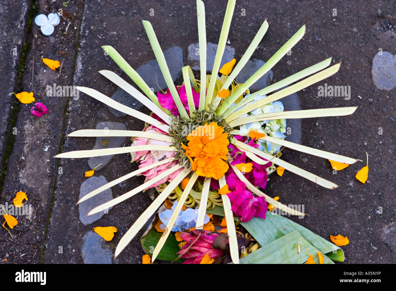 Banten offerings at Pura Batur, Bali, Indonesia, Asia Stock Photo - Alamy