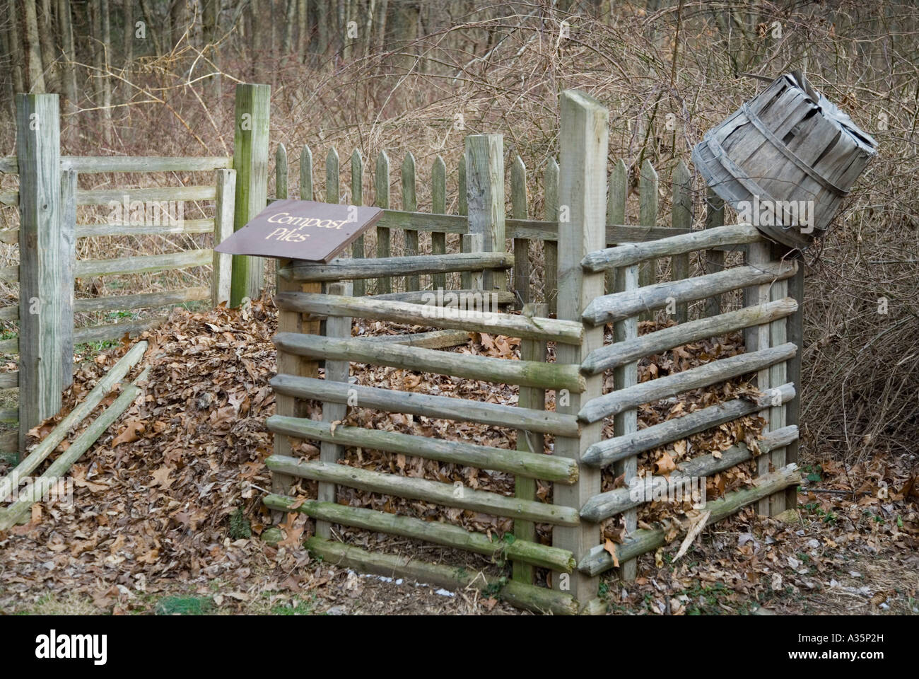 Compost pile full of leaves Stock Photo - Alamy