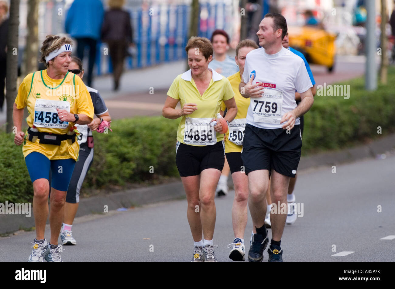 Smiling Marathon runners (editorial only Stock Photo - Alamy