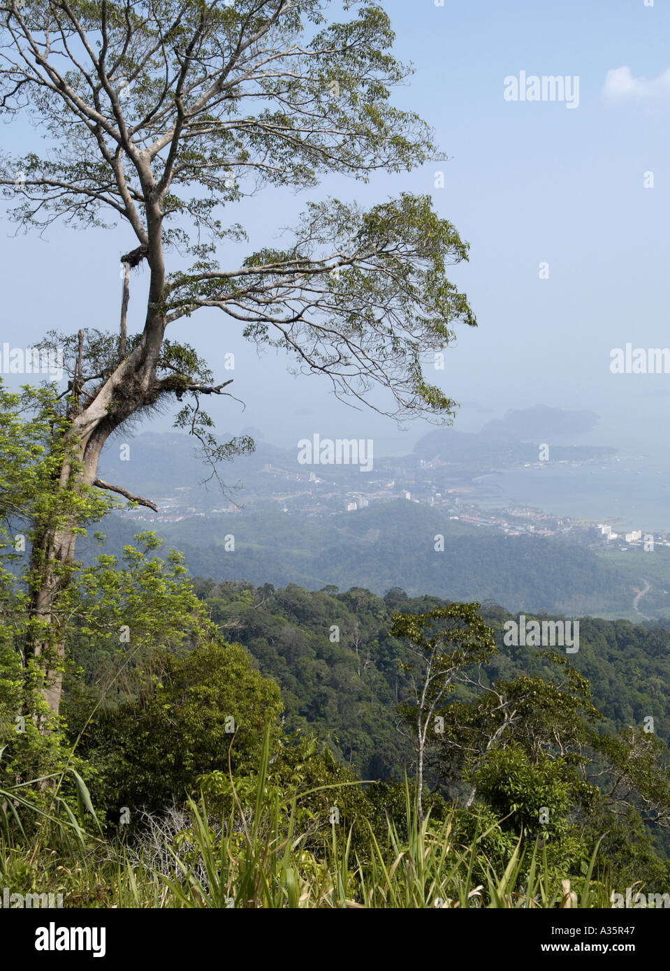 VIEW FROM MOUNT RAYA GUNUNG RAYA OF KUAH TOWN LANGKAWI MALAYSIA Stock ...