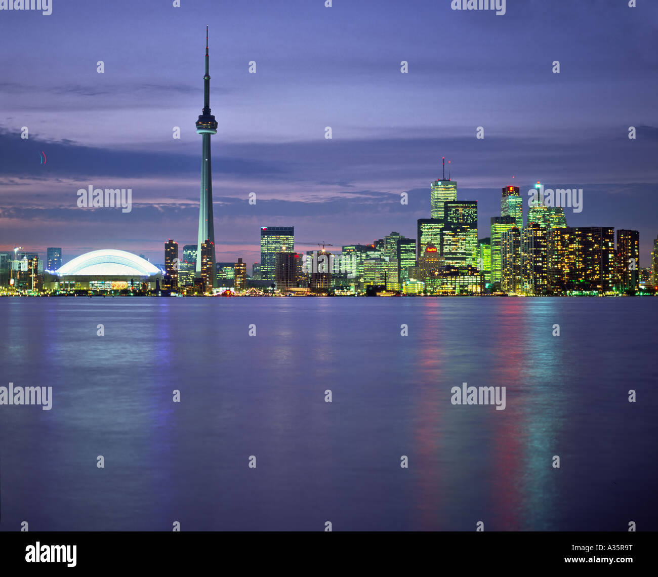 Nigh view over the downtown of Toronto (medium format scan Stock Photo ...