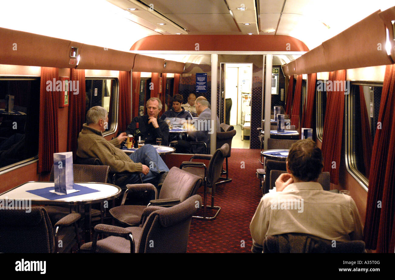Buffet carriage on a First ScotRail overnight sleeper train from ...