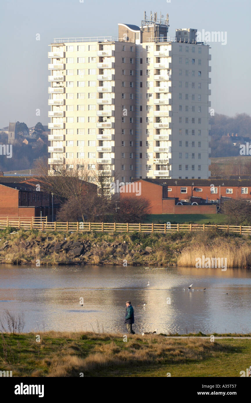 Modern waterfront apartment buildings overlooking Cardiff Bay South ...