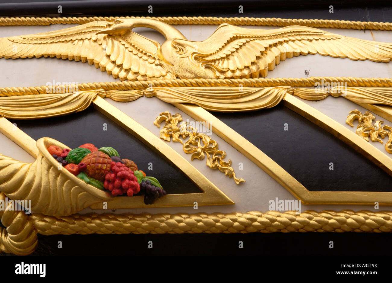 Ornate stern detail of SS Great Britain built by Victorian engineer ...