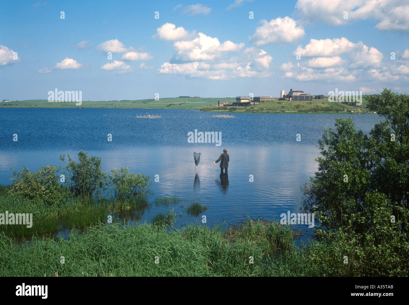 Fishing on Llyn Alaw Anglesey North West Wales Stock Photo - Alamy