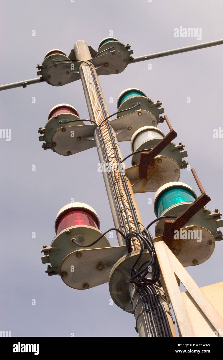 Harbour navigation lights Stock Photo - Alamy