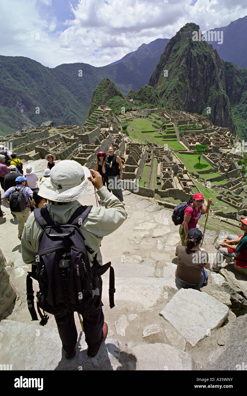 Tourists at Machu Picchu, Peru, South America Stock Photo - Alamy