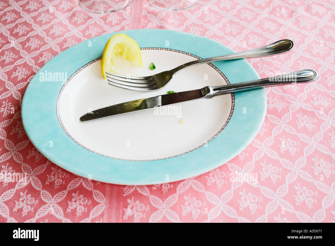 Empty Plate After Meal Tuscany Italy Stock Photo - Alamy