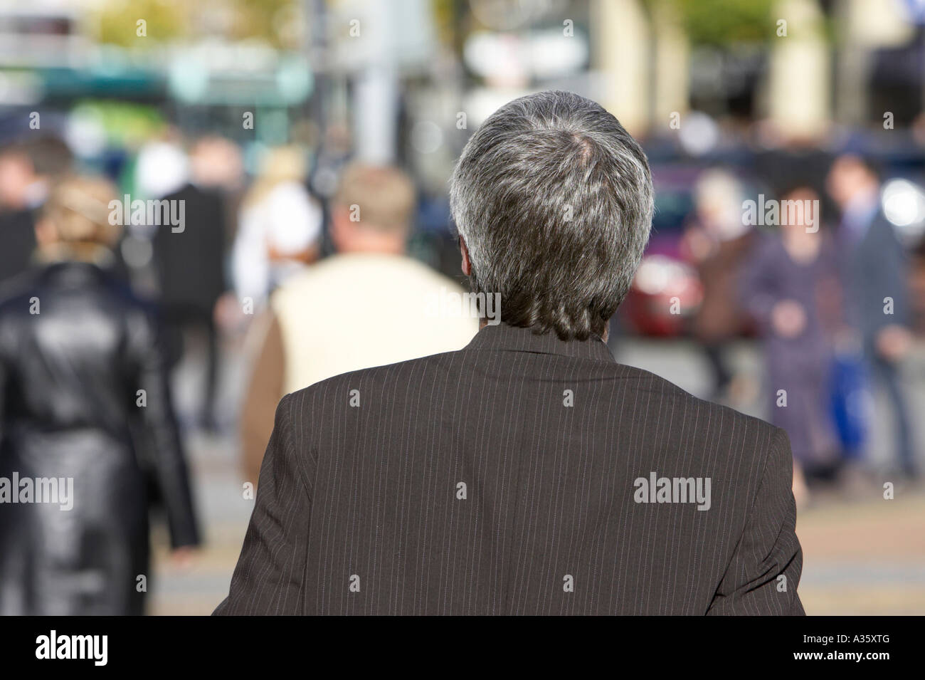 Grey hair workers crowd hi-res stock photography and images - Alamy