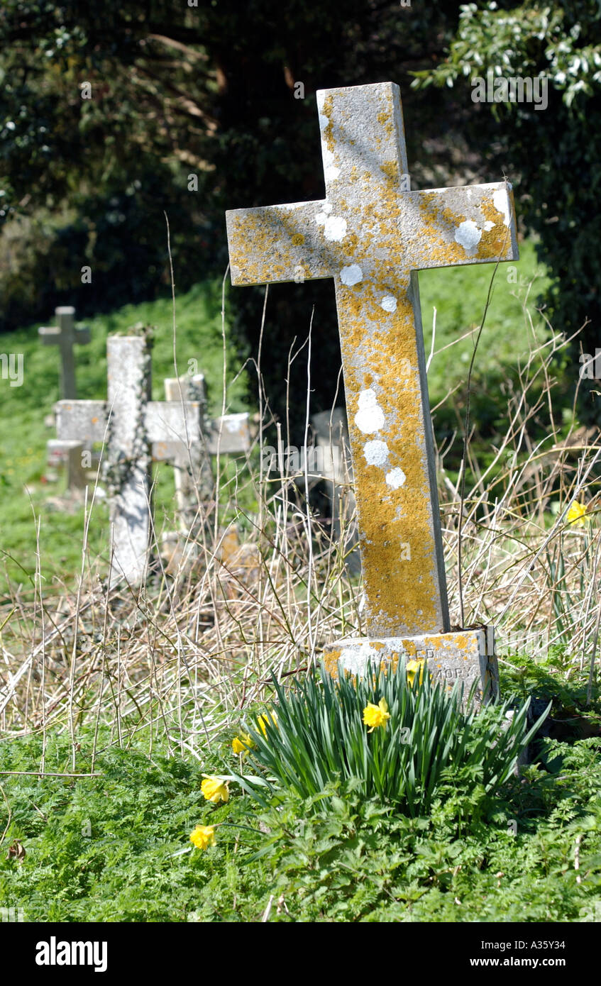 Crosses in a graveyard Stock Photo - Alamy